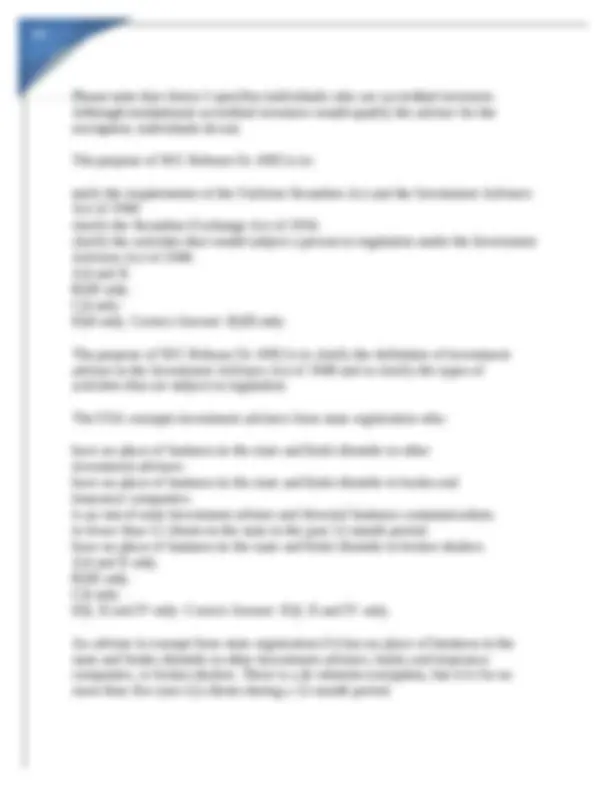 IAR Exam Questions and Answers 2024: Investment Advisers Act of 1940 ...