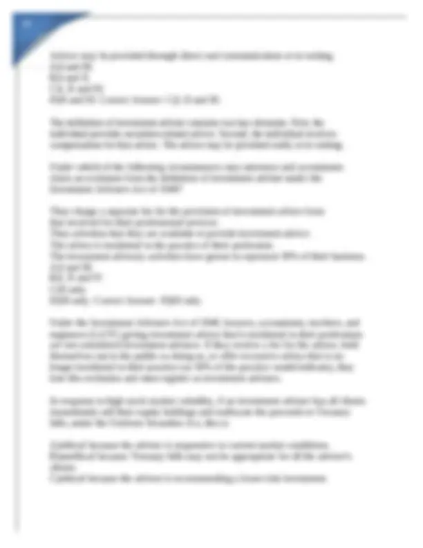 IAR Exam Questions and Answers 2024: Investment Advisers Act of 1940 ...