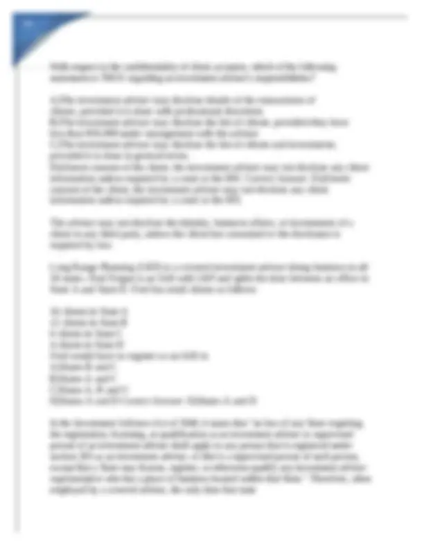 IAR Exam Questions and Answers 2024: Investment Advisers Act of 1940 ...