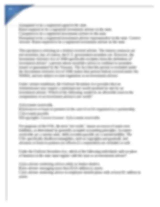 IAR Exam Questions and Answers 2024: Investment Advisers Act of 1940 ...