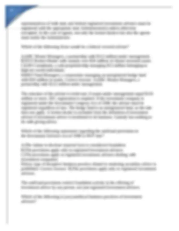 IAR Exam Questions and Answers 2024: Investment Advisers Act of 1940 ...