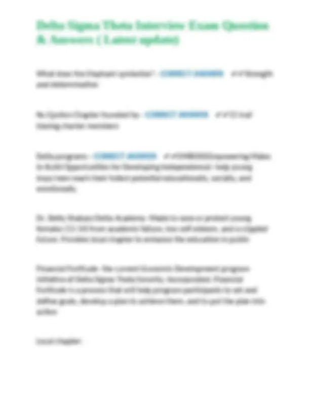 Delta Sigma Theta Sorority: Interview Exam Questions and Answers ...