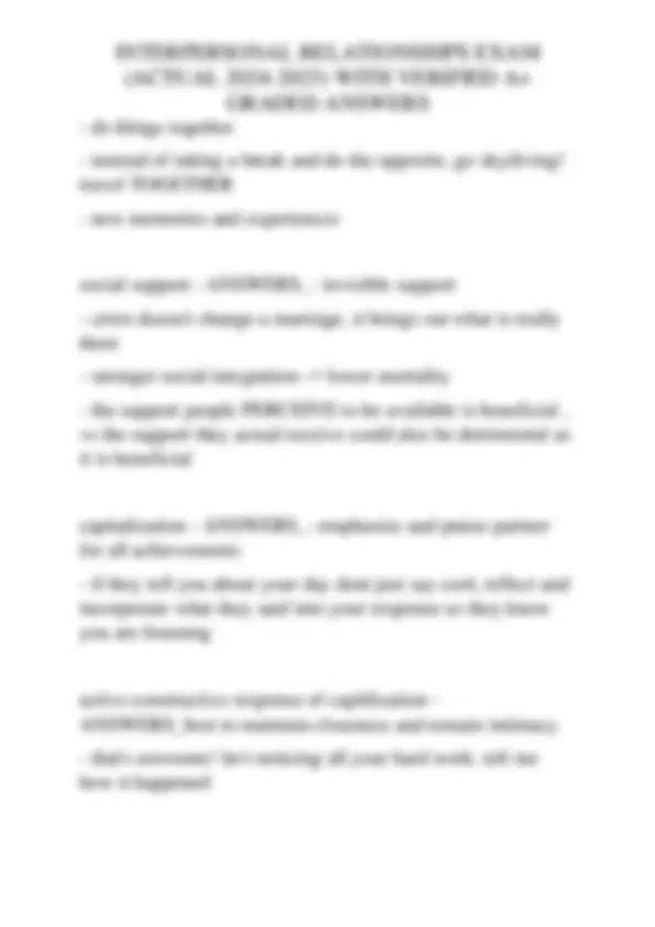 Interpersonal Relationships Exam: Multiple Choice Questions and Answers ...