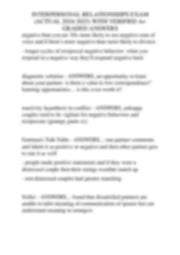 Interpersonal Relationships Exam: Multiple Choice Questions and Answers ...