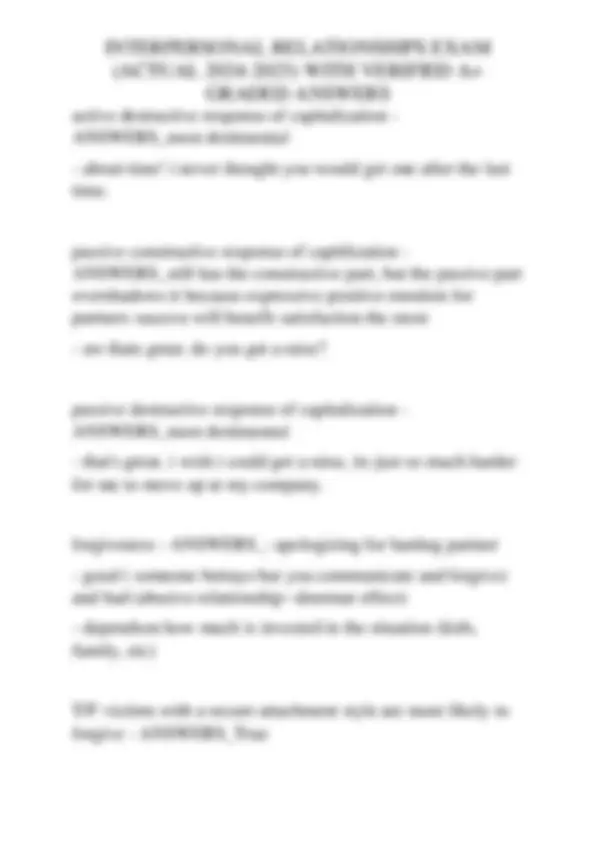 Interpersonal Relationships Exam: Multiple Choice Questions and Answers ...