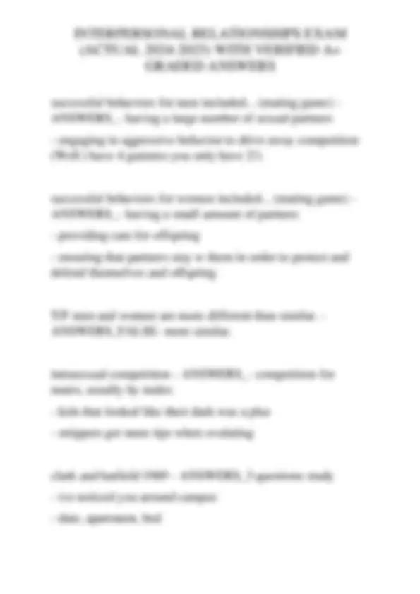 Interpersonal Relationships Exam: Multiple Choice Questions and Answers ...