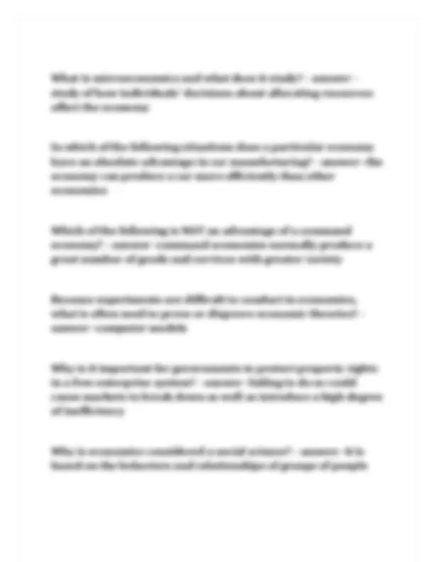 Economics Mastery Assessment: Multiple Choice Questions and ...