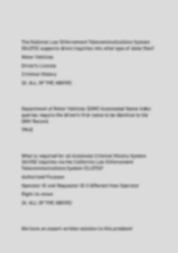 CLETS EXAM (ACTUAL 2025/2026) 117 QUESTIONS AND VERIFIED ANSWERS ...