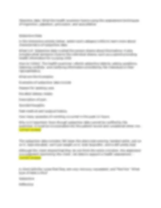 Subjective and Objective Data in Health Assessment: A Comprehensive ...