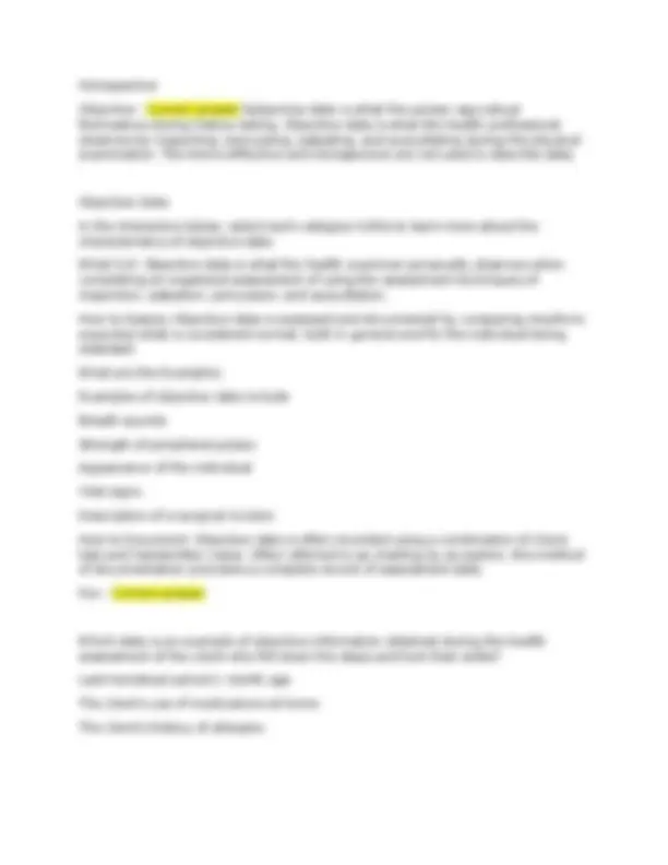 Subjective and Objective Data in Health Assessment: A Comprehensive ...