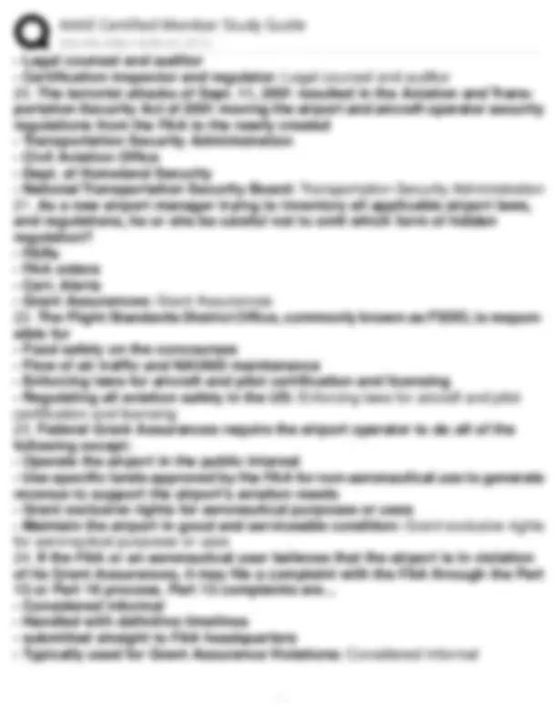 AAAE Certified Member Study Guide: Airport Management Fundamentals ...