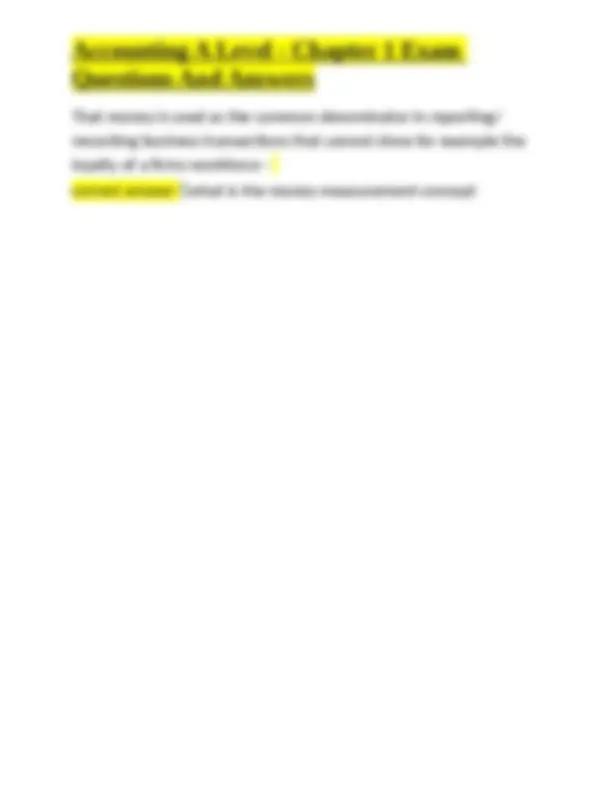 Accounting A Level - Chapter 1 Exam Questions and Answers | Exams ...