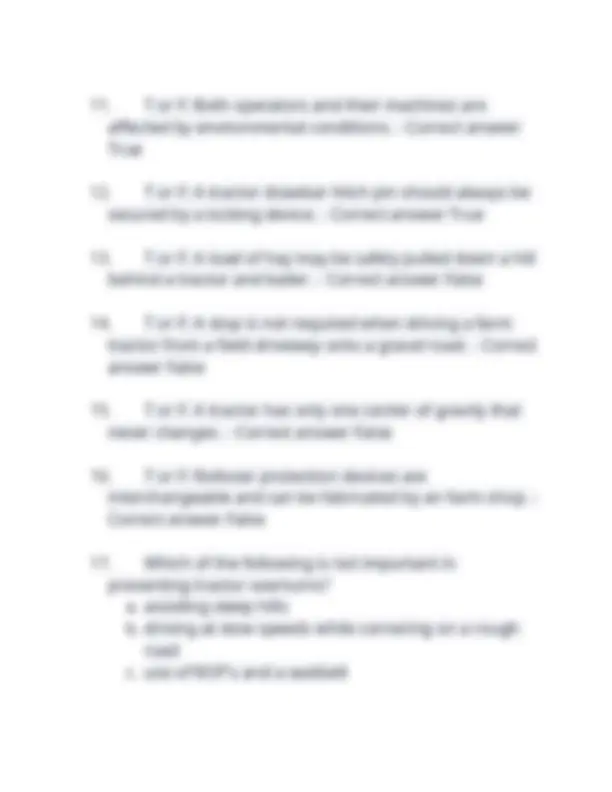 Tractor Driving FFA CDE Exam Questions with Correct Answers | Exams ...