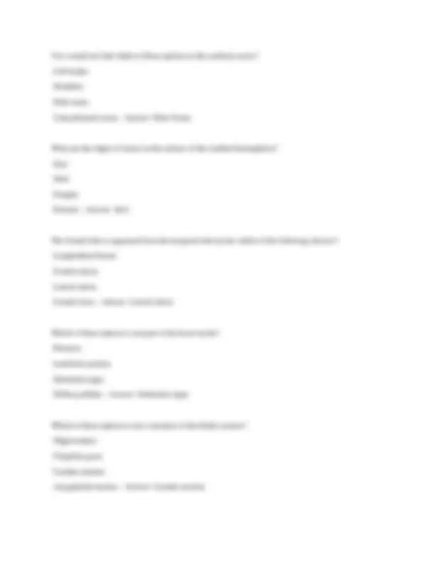 BIO 201 Exam 3: Nervous System and Sensory Organs - Questions and Answers | Exams Nursing | Docsity