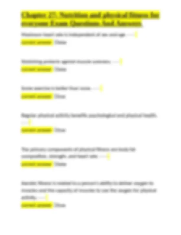 Nutrition and Physical Fitness for Everyone: Exam Questions and Answers ...