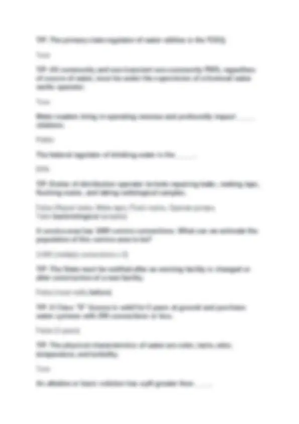 TCEQ CLASS C WATER OPERATOR LICENSE EXAM study set with 100% verified ...