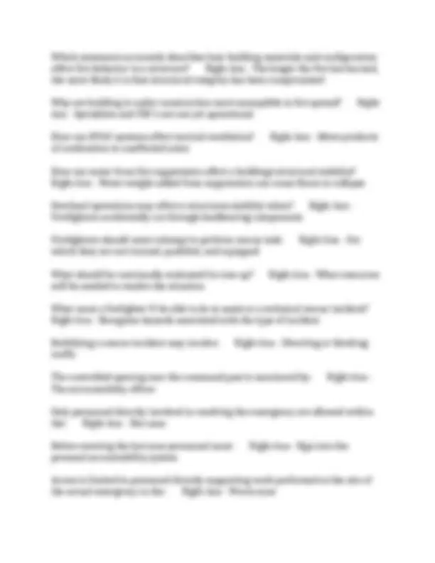 Fire Safety: Building Materials, Collapse, and Rescue Techniques | Exams Public Health | Docsity