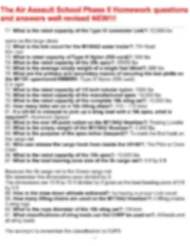 The Air Assault School Phase II Homework questions and answers well revised NEW!!!.pdf | Exams ...