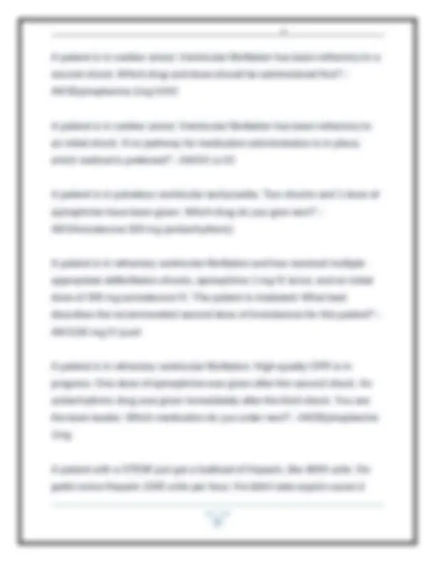 ACLS Pharmacology - Section 2 of 3 in Pre-Course Assessment 2024-2025 ...