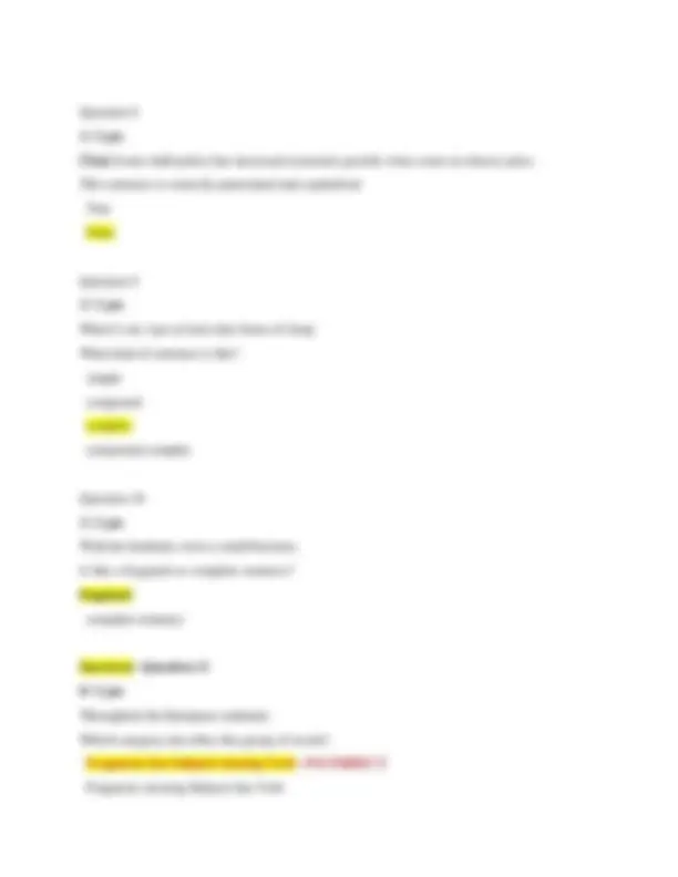 ENGL101 - Rhetoric & Composition: Sentences Quiz (Final) | Exams ...