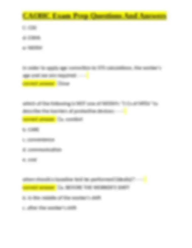 CAOHC Exam Prep Questions and Answers: Noise Exposure and Hearing ...