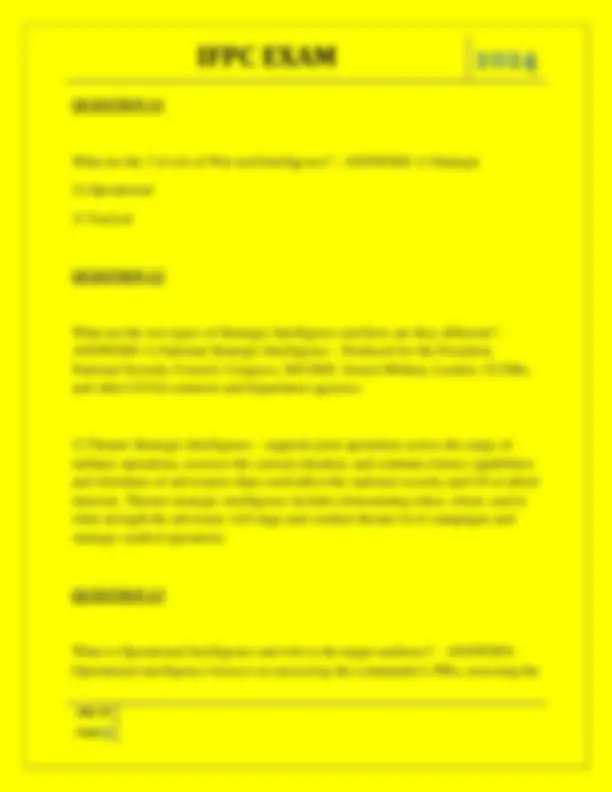 IFPC Exam 2024: Intelligence and Military Operations | Exams Business ...