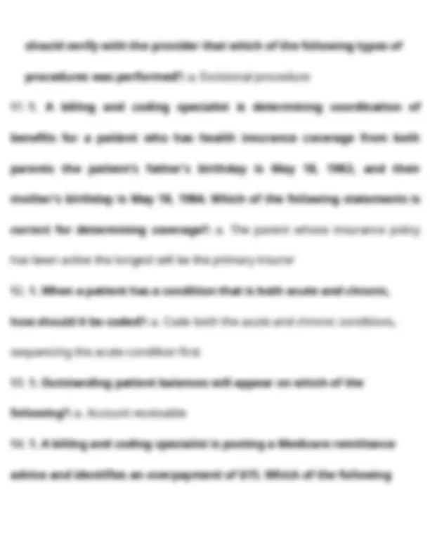 NHA BILLING AND CODING PRACTICE TEST QUESTIONS CORRECT ANSWERS UPDATED ...