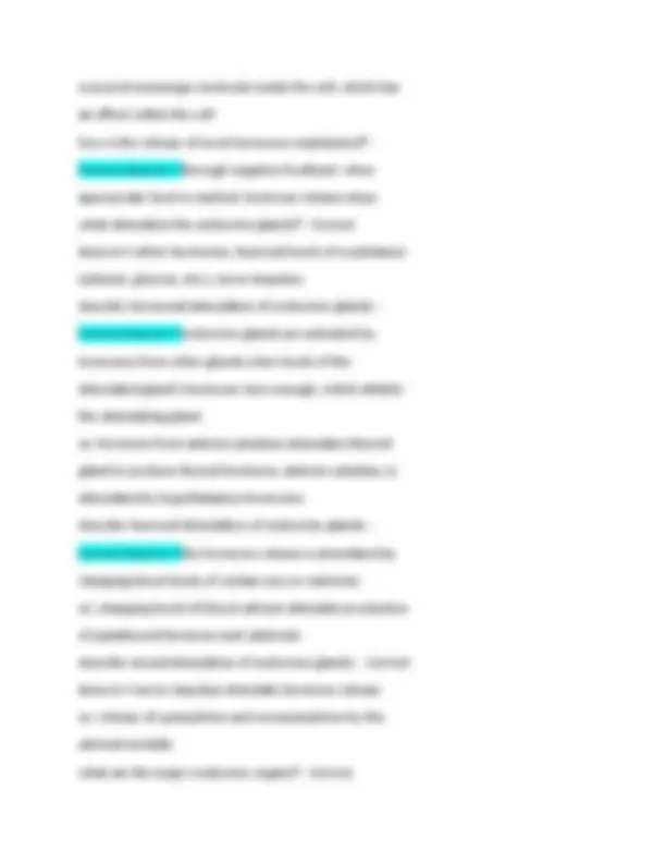 Human Physiology and Anatomy: Endocrine System Test with Answers ...