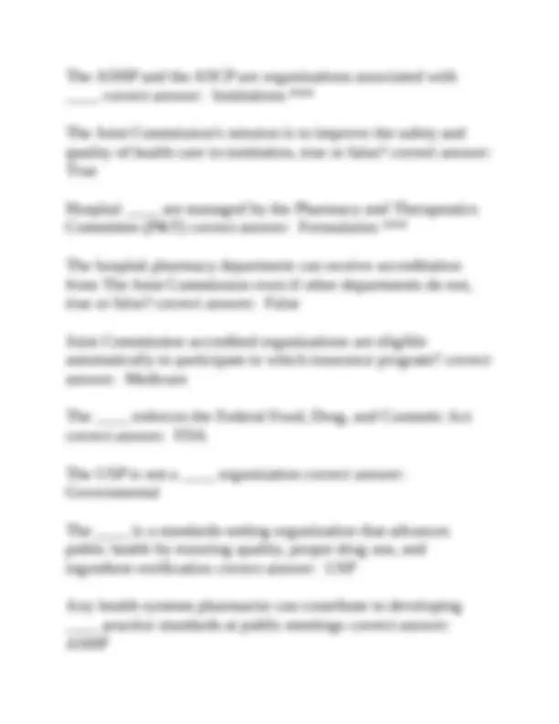 Pharmacy Practice Final Exam Review: 400 Questions with Complete ...