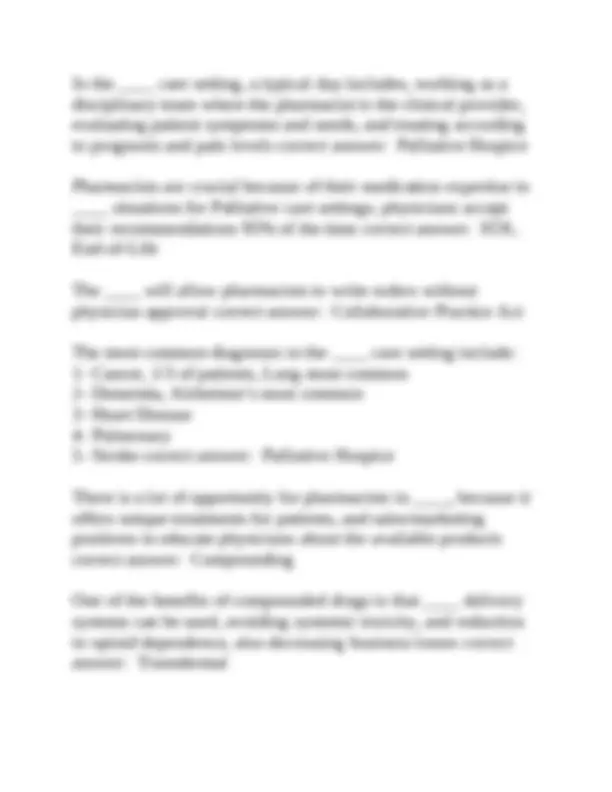 Pharmacy Practice Final Exam Review: 400 Questions with Complete ...