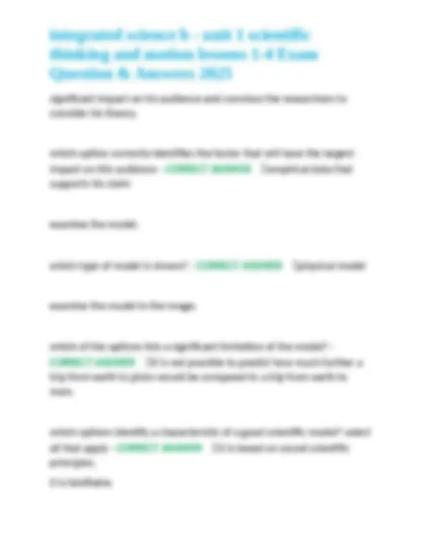 integrated science b - unit 1 scientific thinking and motion lessons 1 ...