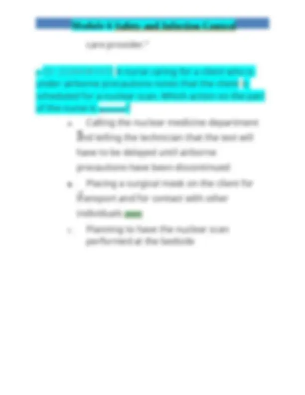 Module 6 Safety and Infection Control Exam Questions with Complete ...