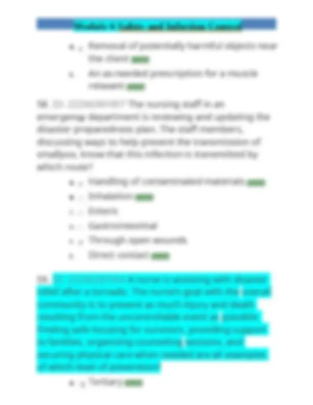 Module 6 Safety and Infection Control Exam Questions with Complete ...