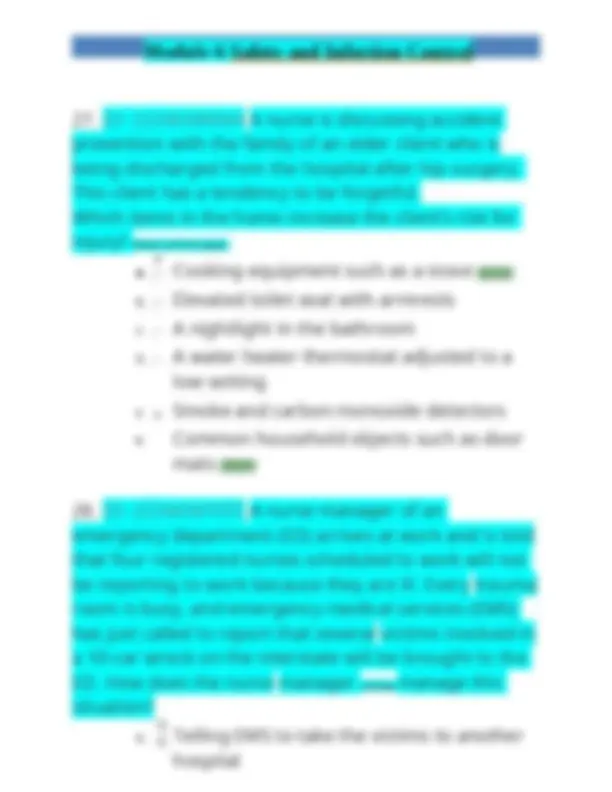 Module 6 Safety and Infection Control Exam Questions with Complete ...