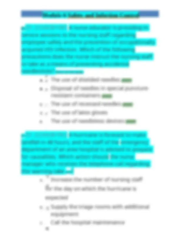 Module 6 Safety and Infection Control Exam Questions with Complete ...