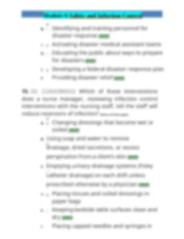 Module 6 Safety and Infection Control Exam Questions with Complete ...