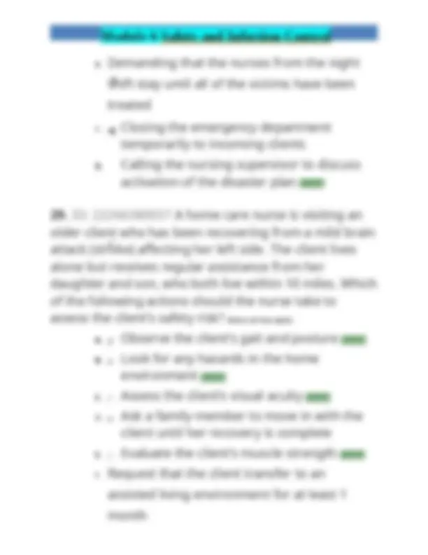 Module 6 Safety and Infection Control Exam Questions with Complete ...