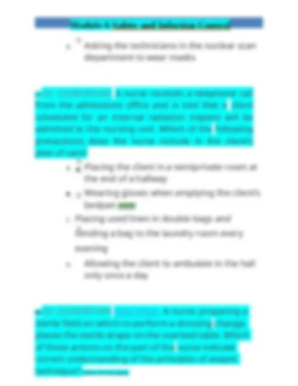 Module 6 Safety and Infection Control Exam Questions with Complete ...
