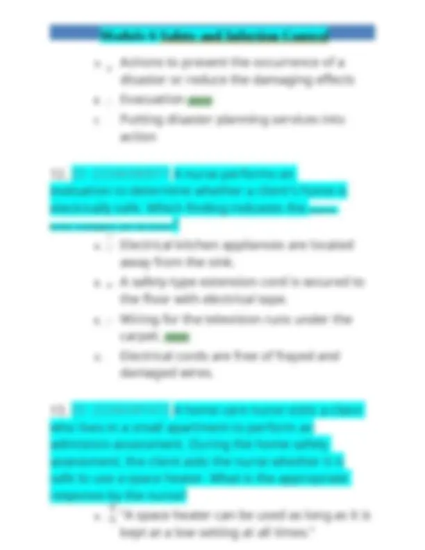 Module 6 Safety and Infection Control Exam Questions with Complete ...