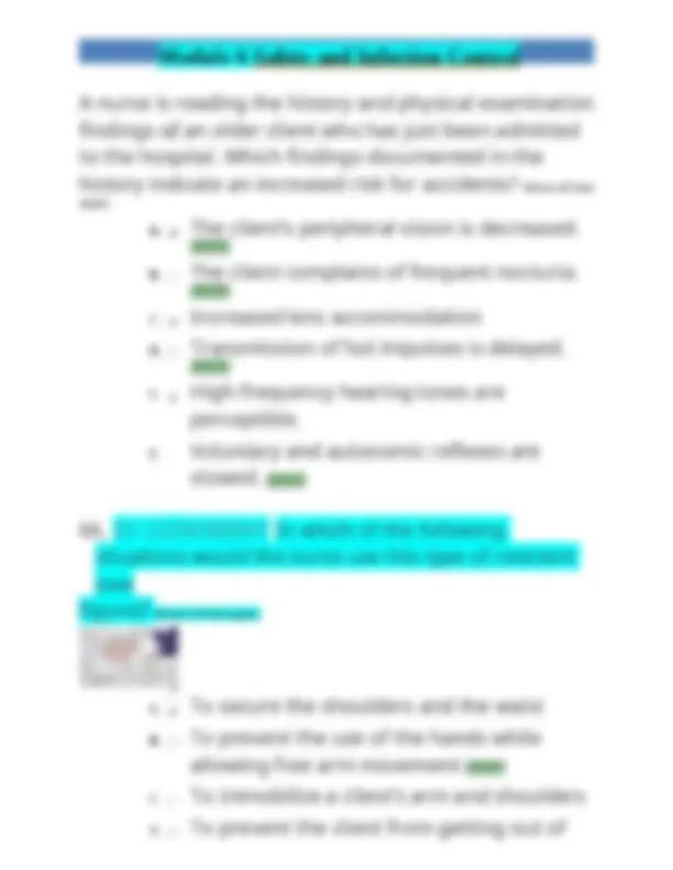 Module 6 Safety and Infection Control Exam Questions with Complete ...