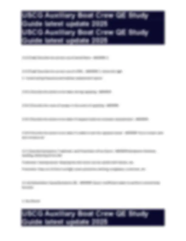 USCG Auxiliary Boat Crew QE Study Guide: Crew Safety and Emergency ...