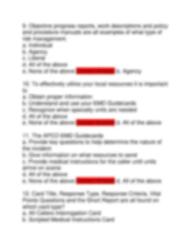 APCO EMD EXAM 2025 NEWEST ACTUAL EXAM QUESTIONS AND DETAILED CORRECT ANSWERS | Exams Nursing ...