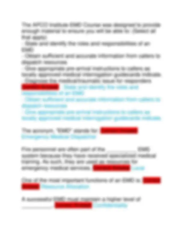 APCO EMD EXAM 2025 NEWEST ACTUAL EXAM QUESTIONS AND DETAILED CORRECT ANSWERS | Exams Nursing ...