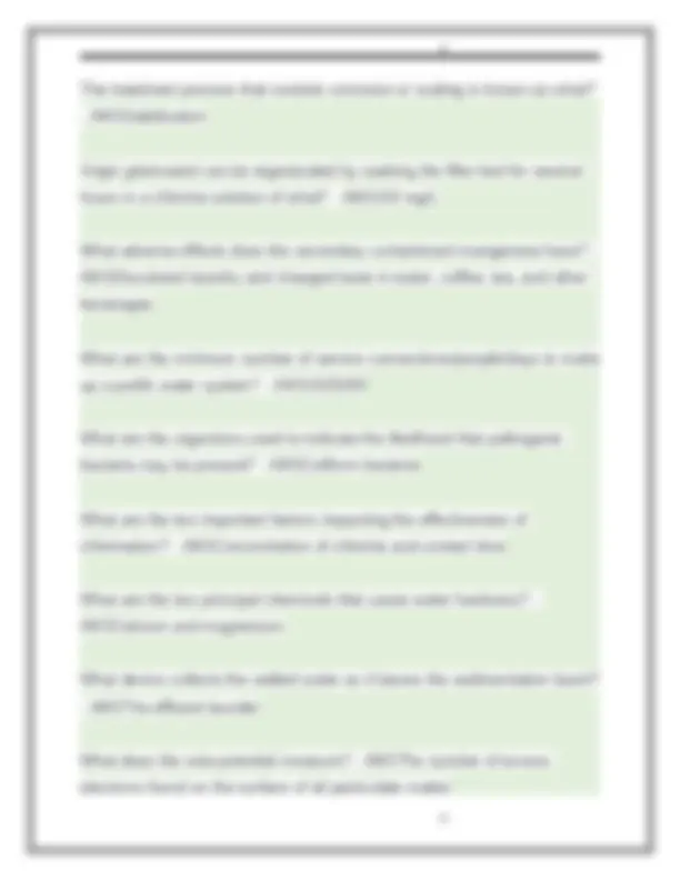 Water Treatment Operator Level 1 Sample Questions and Answers | Exams ...