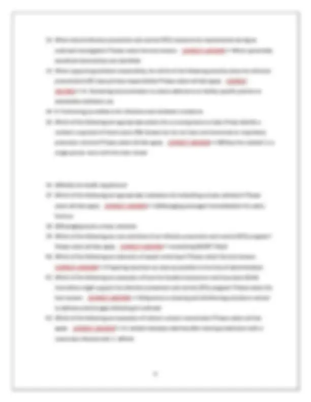 Infection Preventionist Post Test Exam: Multiple Choice Questions and ...