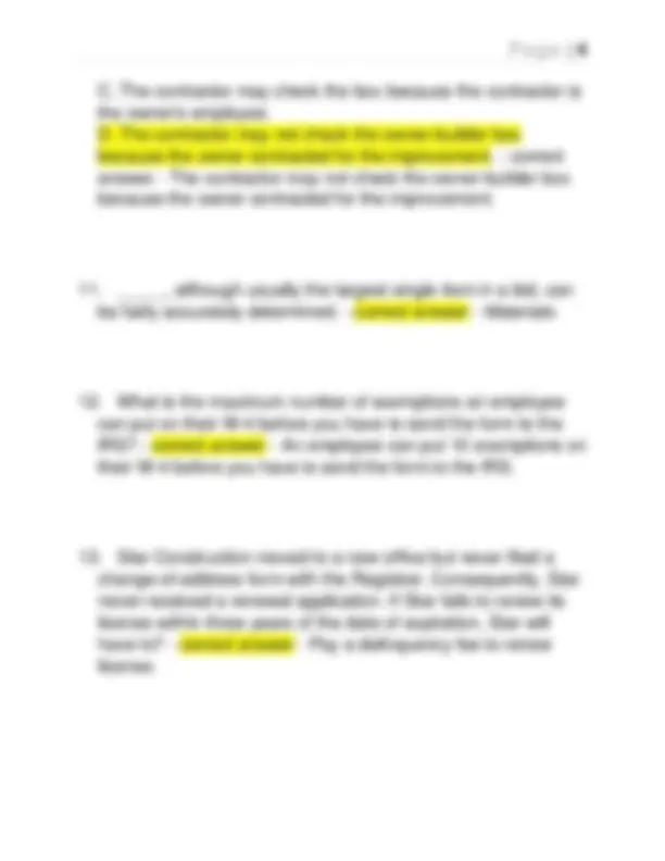 CSLB Contractor's Law & Business Exam: 2025 Real Verified Questions ...