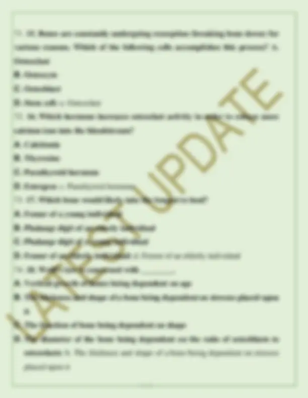 Anatomy and Physiology 1 Final Exam Questions and Answers 2024-2025 | Exams Nursing | Docsity