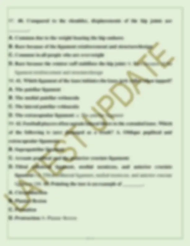 Anatomy and Physiology 1 Final Exam Questions and Answers 2024-2025 | Exams Nursing | Docsity