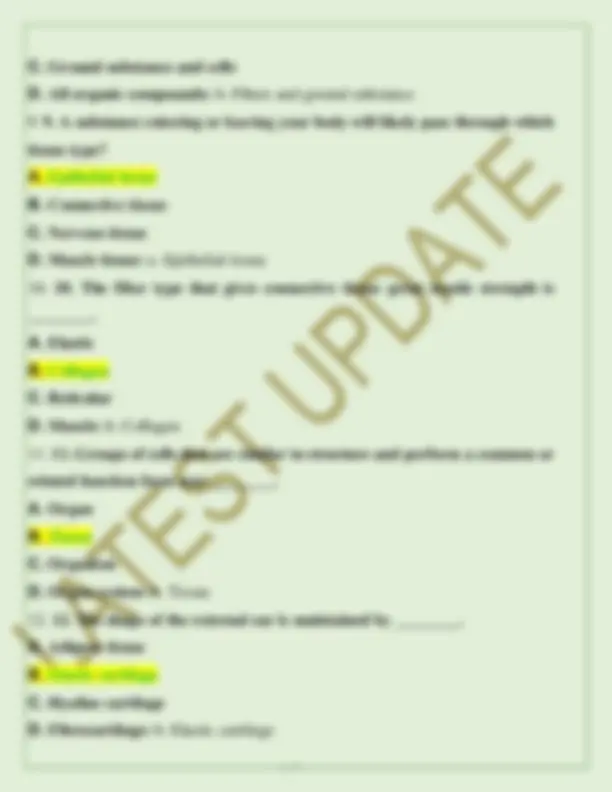 Anatomy and Physiology 1 Final Exam Questions and Answers 2024-2025 | Exams Nursing | Docsity