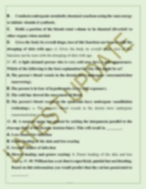 Anatomy and Physiology 1 Final Exam Questions and Answers 2024-2025 | Exams Nursing | Docsity